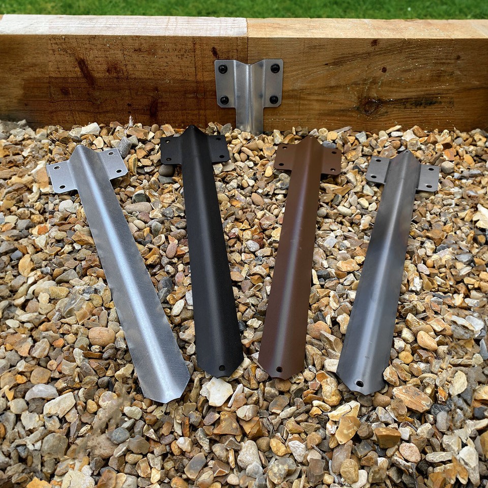 Timber Railway Sleeper Joining Brackets Garden Path Edging Fixings Wood ...