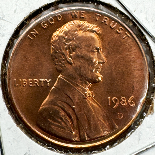 1986 D Lincoln Memorial 1 Cent Penny Copper Brilliant Coin Free ...