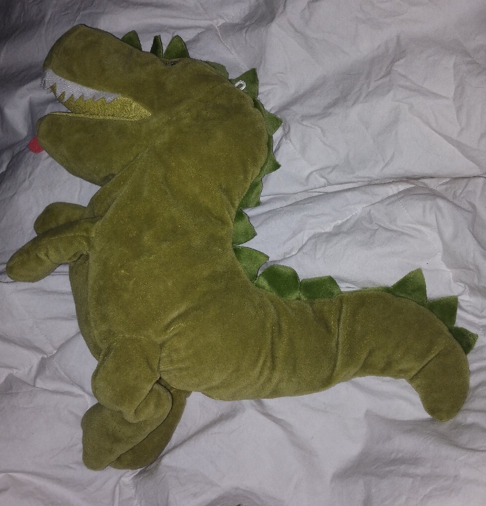Hopearl Green Dinosaur Plush Hand Puppet Soft Toy | eBay