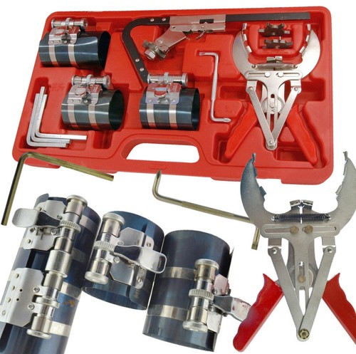 9pc Piston Ring Compressor Plier Service Tool Universal Groove Cleaner ...