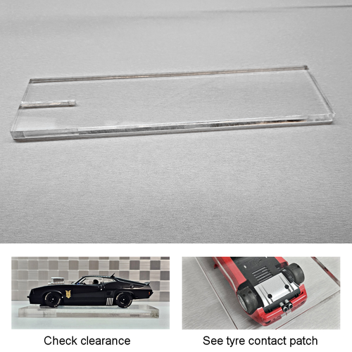 Drag Slot Car Setup Plate Block 10mm Clear Perspex Acrylic 340 x 92mm 1 ...