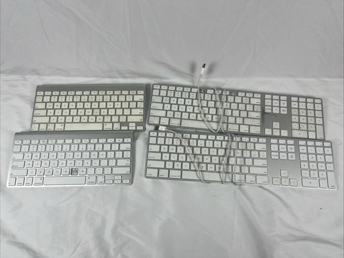 Lot Of 4 Apple Wireless Bluetooth Keyboard A1314 Wired A1243 For Repair ...