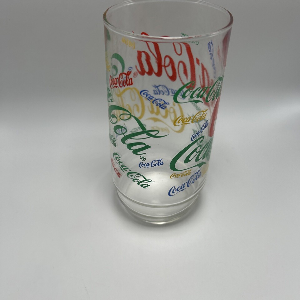 Vintage Coca-Cola Multi Color Glass Tumblers 16 oz Coke Logo | eBay