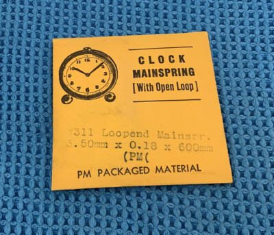 Mainspring 311 Loop end Main (3.50mm X 0.18 X 600mm) NOS (LEC 211-41X ...
