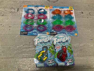 SWIM LOT!! 8 GOGGLES MULTI COLOR, 2 TANGLE PET WATER TOYS (NARWHAL, HERMIT CRAB) | eBay