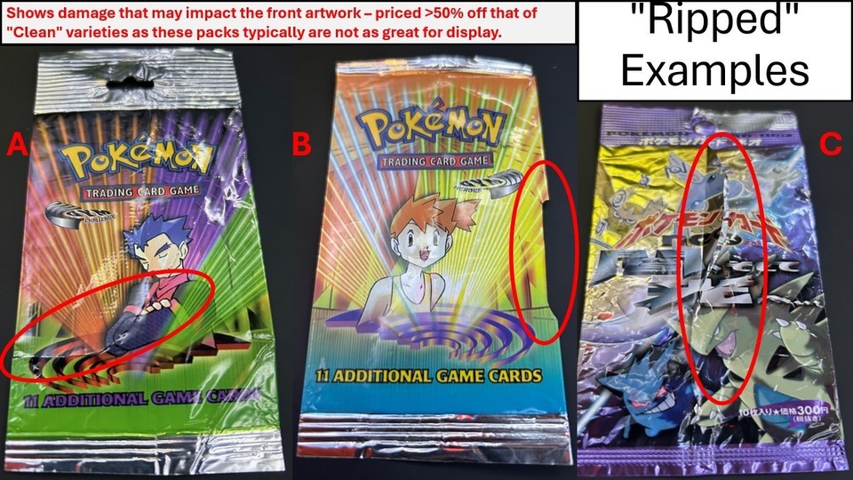 Pokemon TCG Lot of 100% Authentic Empty Booster Pack Wrappers | PRIMAL ...