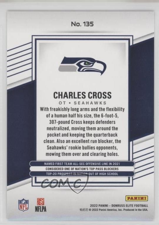 2022 Panini Donruss Elite Rookies Red 101/399 Charles Cross #135 Rookie ...