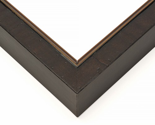 24x17 Rustic Brown with Gold Real Wood Picture Frame Width 1.25 inches ...