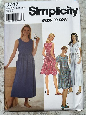 Simplicity 9743 sewing pattern, womens dress size 8-14 - Sun Dress ...