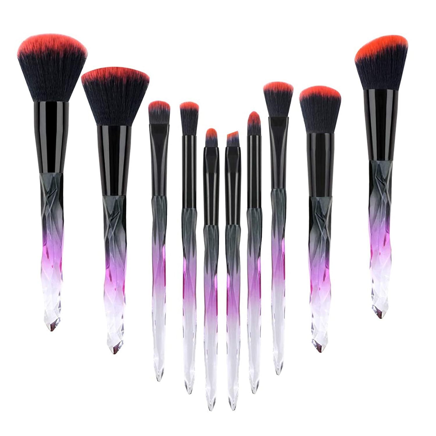 10 Crystal Handle Makeup Brushes – Black & Red Peak Design | eBay