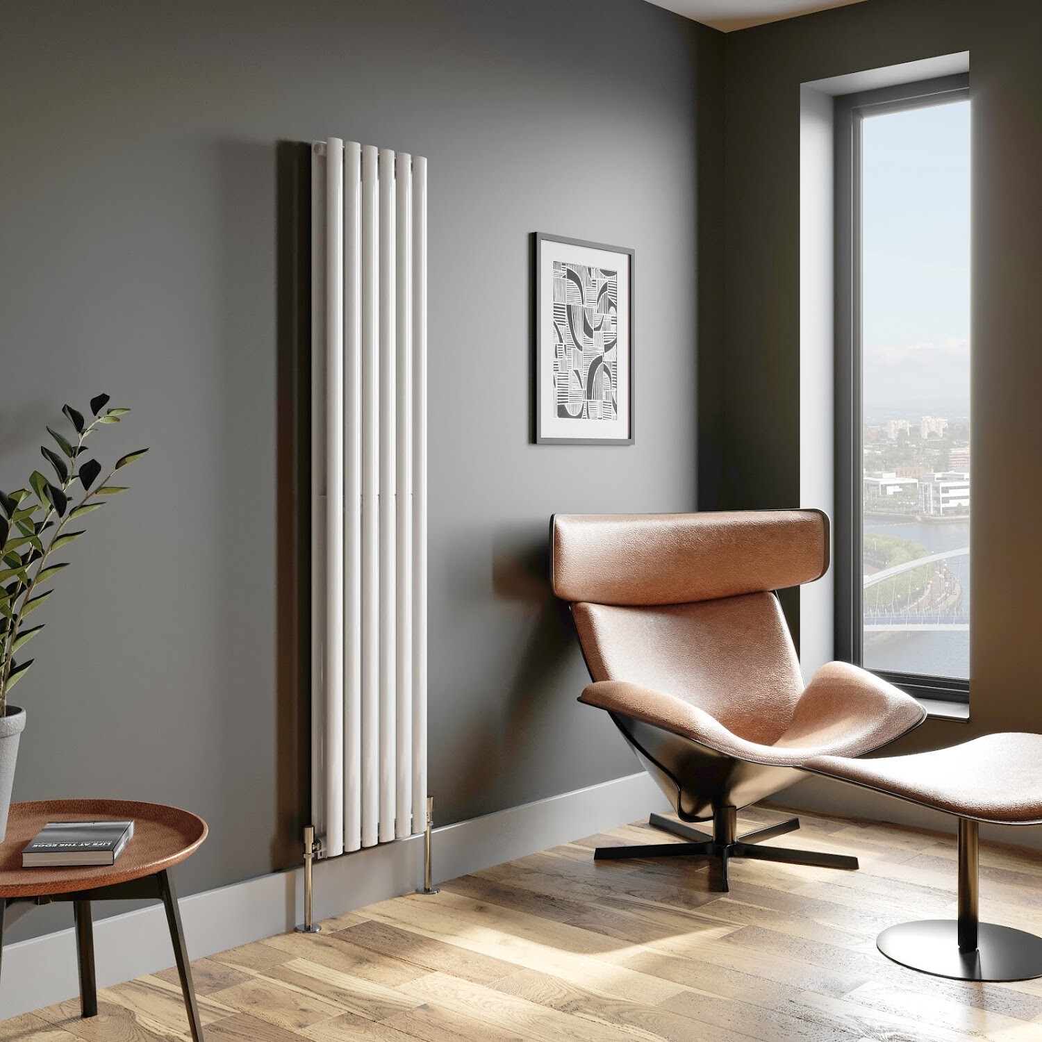 Designer Radiator Vertical Horizontal White Flat Panel Oval Column ...