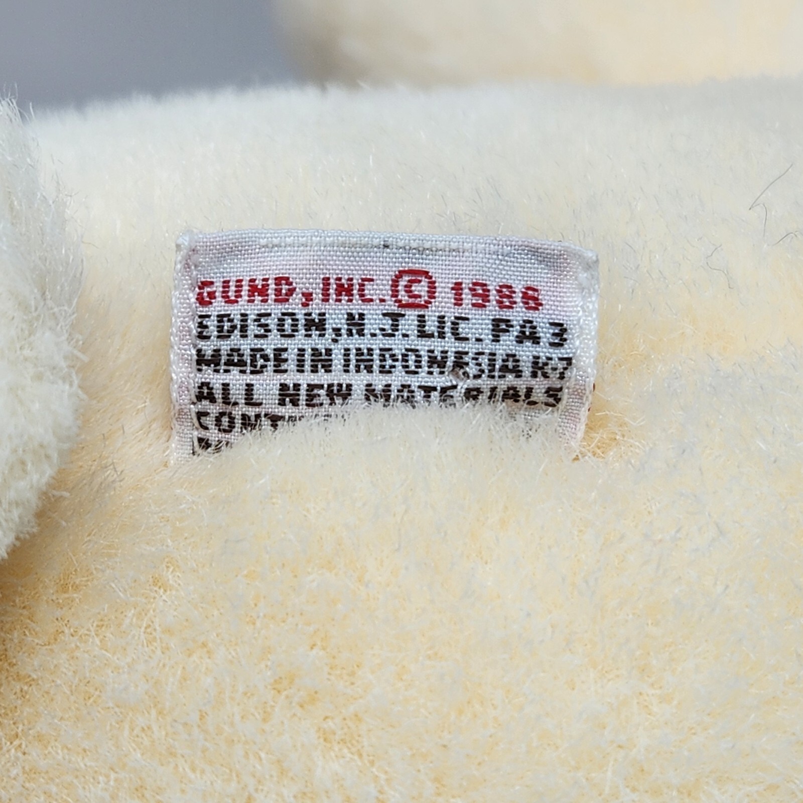 9" VINTAGE 1986 GUND CREME TEDDY BEAR W RED BOW STUFFED ANIMAL PLUSH TOY | eBay