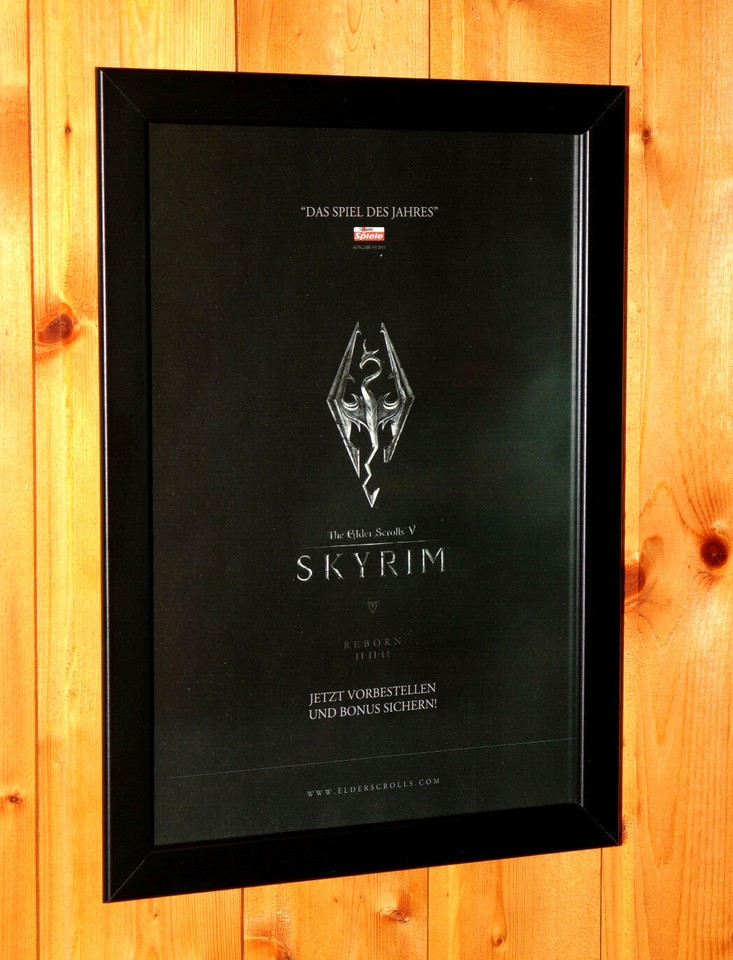 The Elder Scrolls V Skyrim Rare Small Poster / Ad Page Framed Xbox ...
