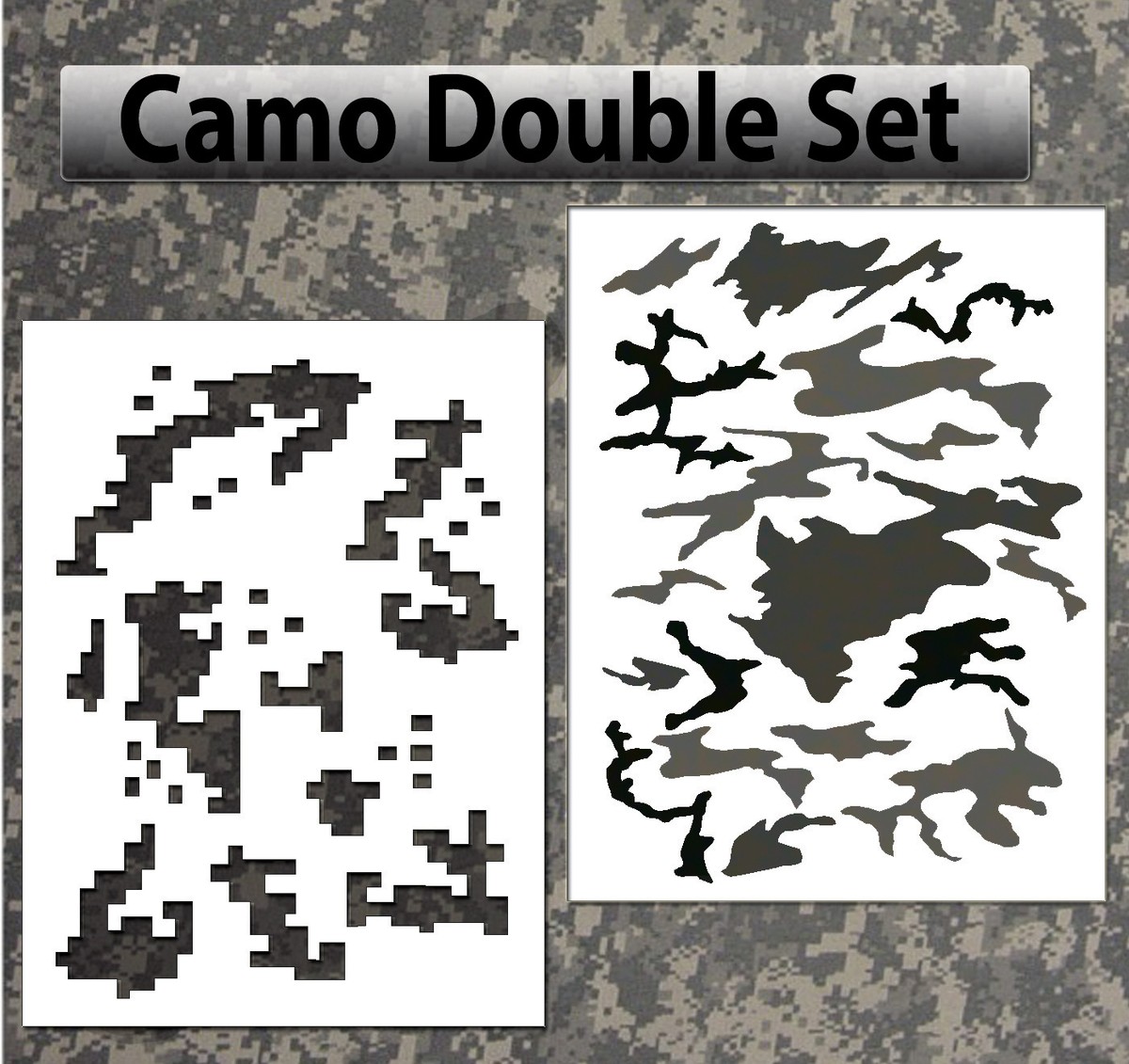 Printable Woodland Camo Stencil
