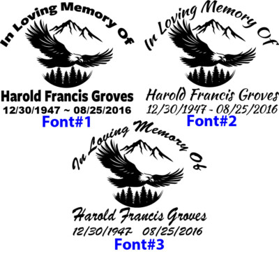 In Loving Memory - Eagle Mountain Bird Nature Scene Sticker Decal ...