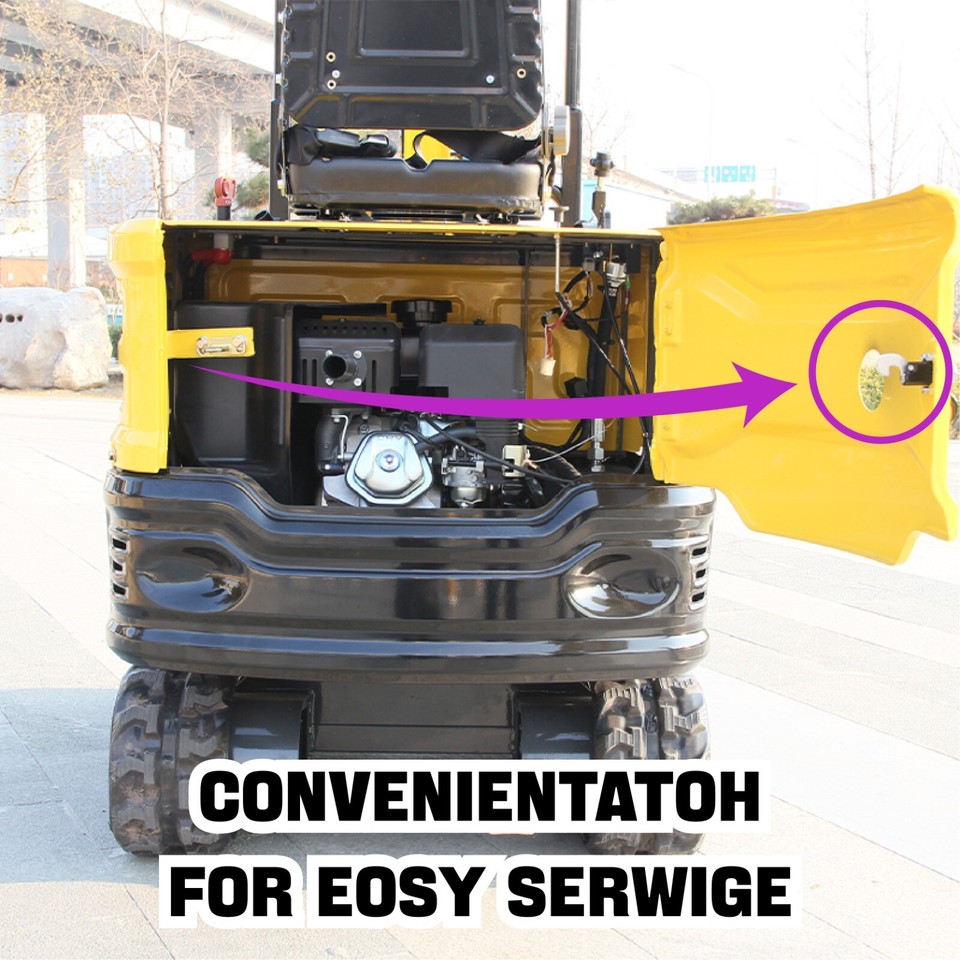 Free Shipping 13.5HP 2025 Mini Excavator 1Ton Gasoline Digger USA ...