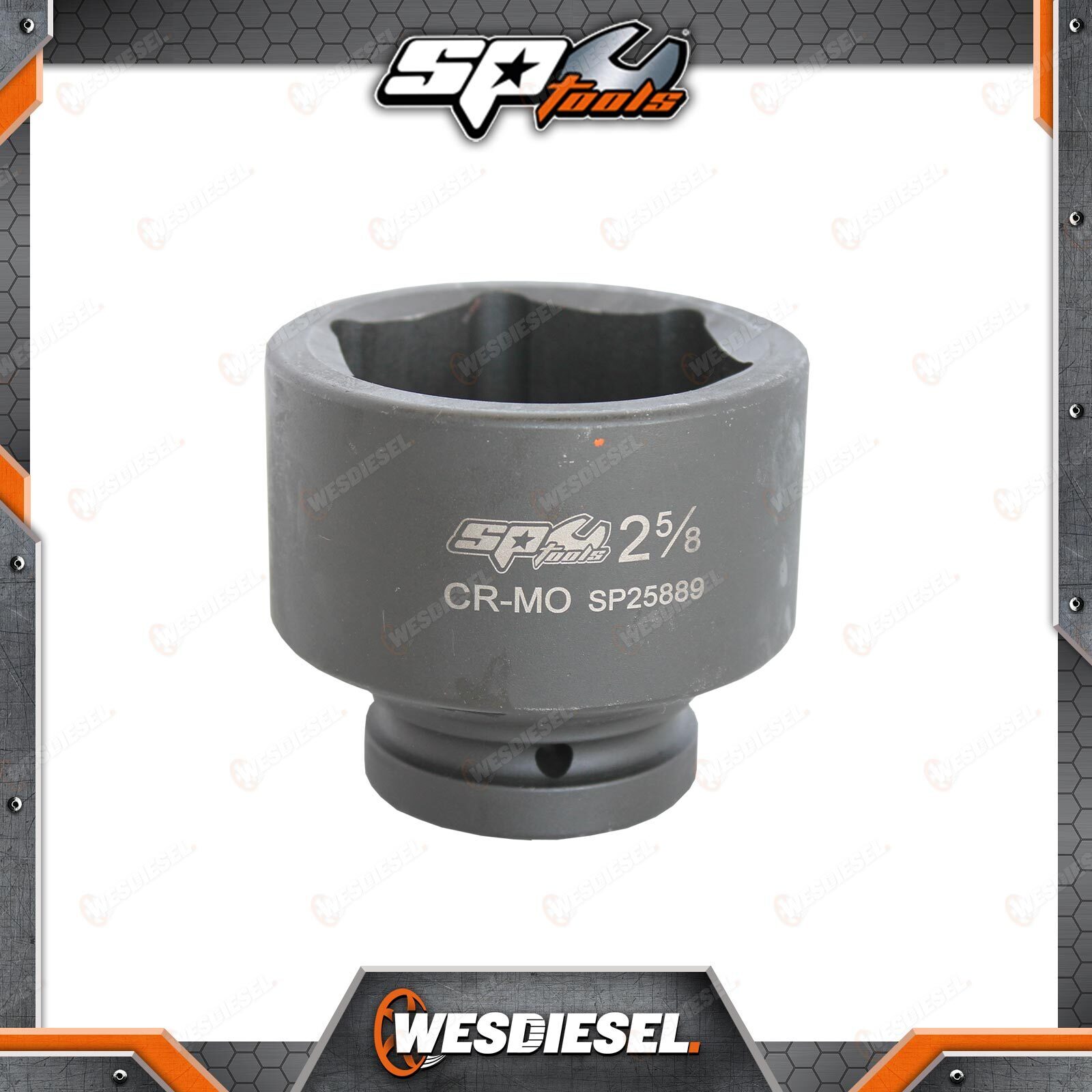 SP Tools 1 Inch Drive Impact Socket - Size 1-5/8 Inch 6 Point SAE ...