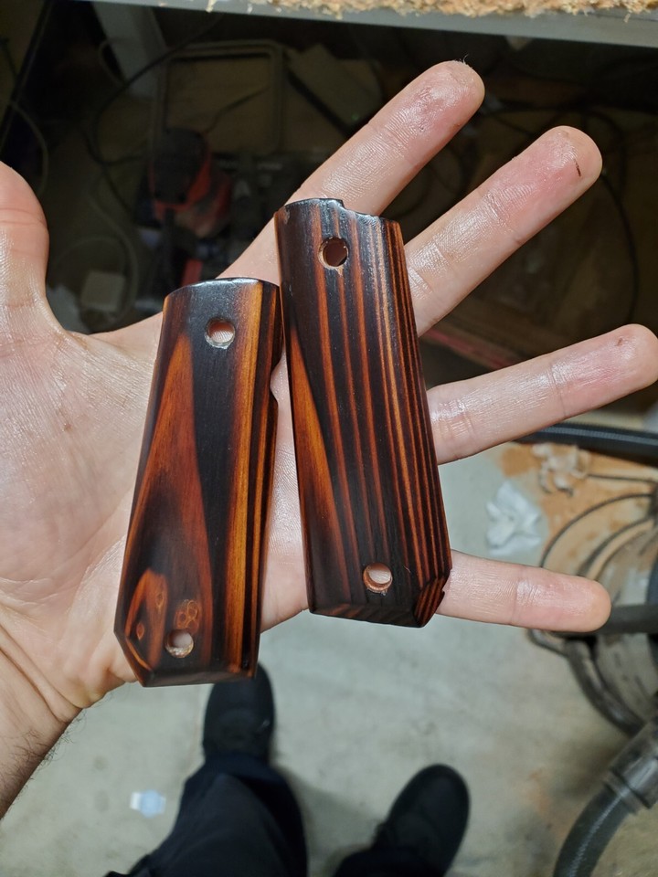 Red Tiger 1911 BOB-TAIL GRIPS American Handmade Ambi-fit | eBay