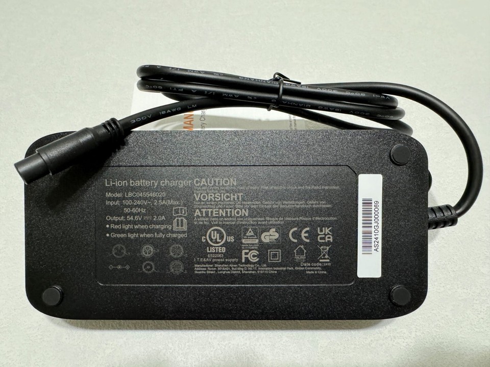 54.6V 2A 3-PIN Smart Charger For SUPER73-S2 X Indian Electric Bike ...