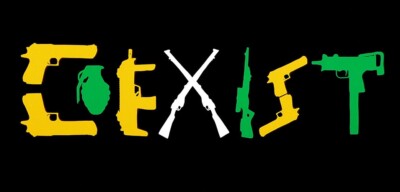 Coexist Guns Rifles Grenade Black With Yellow & Green Vinyl Decal ...
