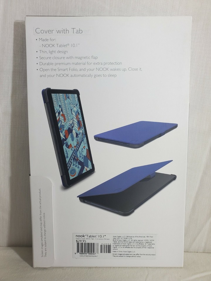 Nook Tablet 10.1" Smart Folio Cover With Tab Cinnamon Brown | eBay