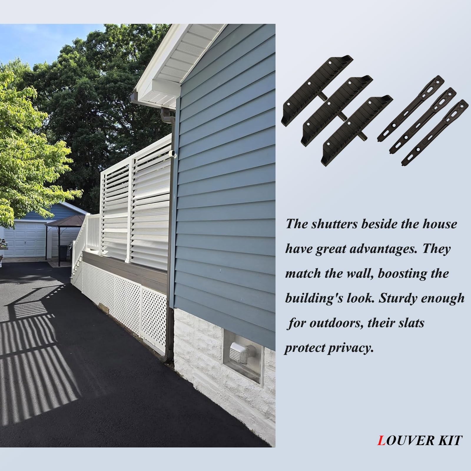 Explranltec Louver Bracket Kit, Deck Sunblind System, Shutters Hardware ...