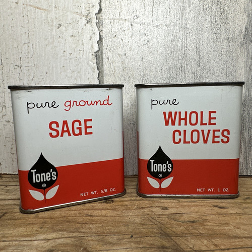 Vtg Tones Spice Tin - Cloves & Sage -Tone Bros Des Moines Advertising ...
