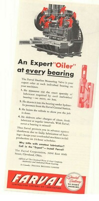 1942 Farval Centralized Systems of Lubrication Advertisement Cleveland ...