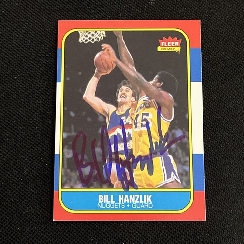 BILL HANZLIK 1986-87 FLEER ROOKIE SIGNED AUTOGRAPHED CARD #43 DENVER ...