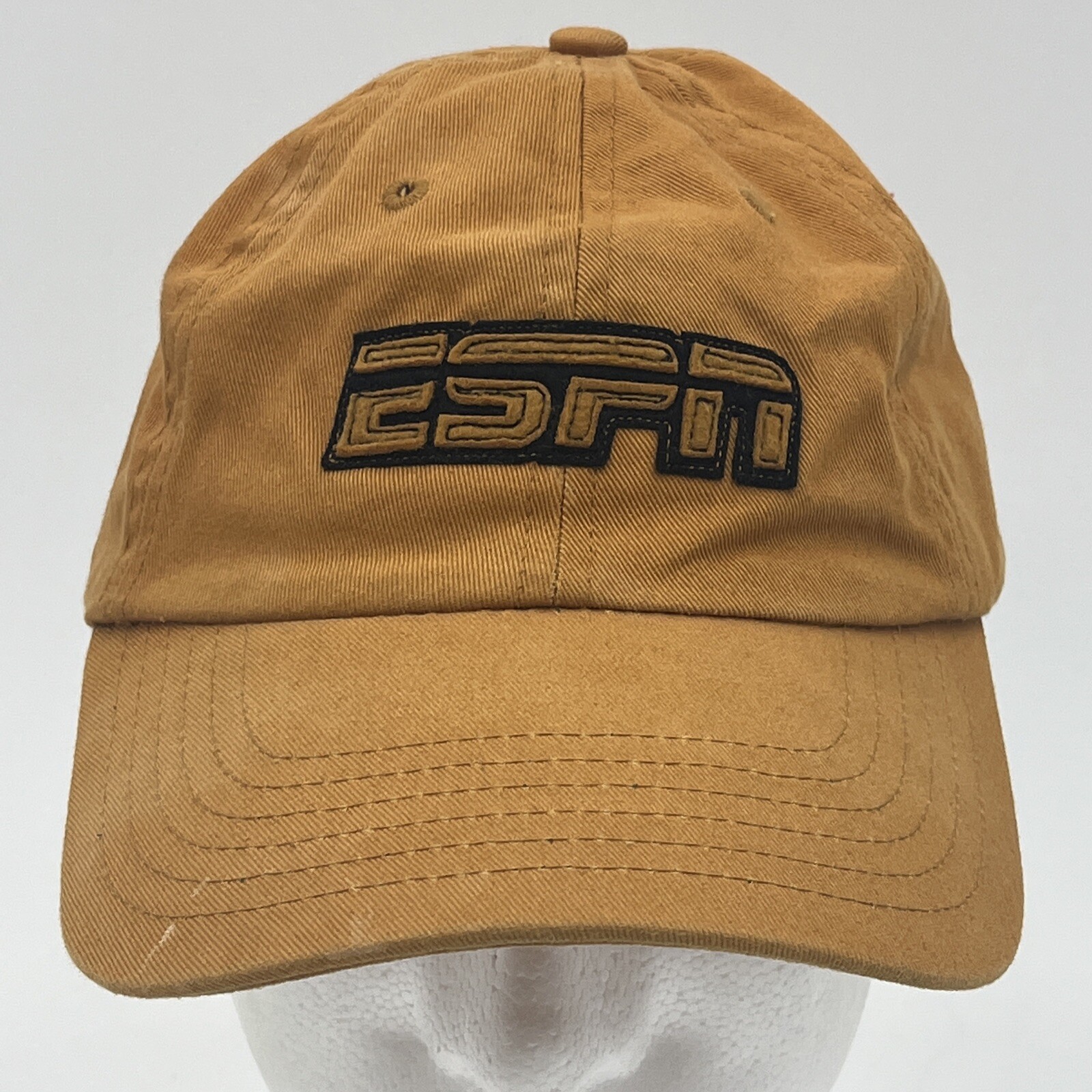 ESPN Mustard Yellow Cotton Cap - Vintage 90s Y2K Stra… - Gem