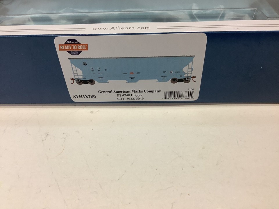 Athearn #18780 HO scale “General American Marks Comp” PS 4740 hopper (3 ...