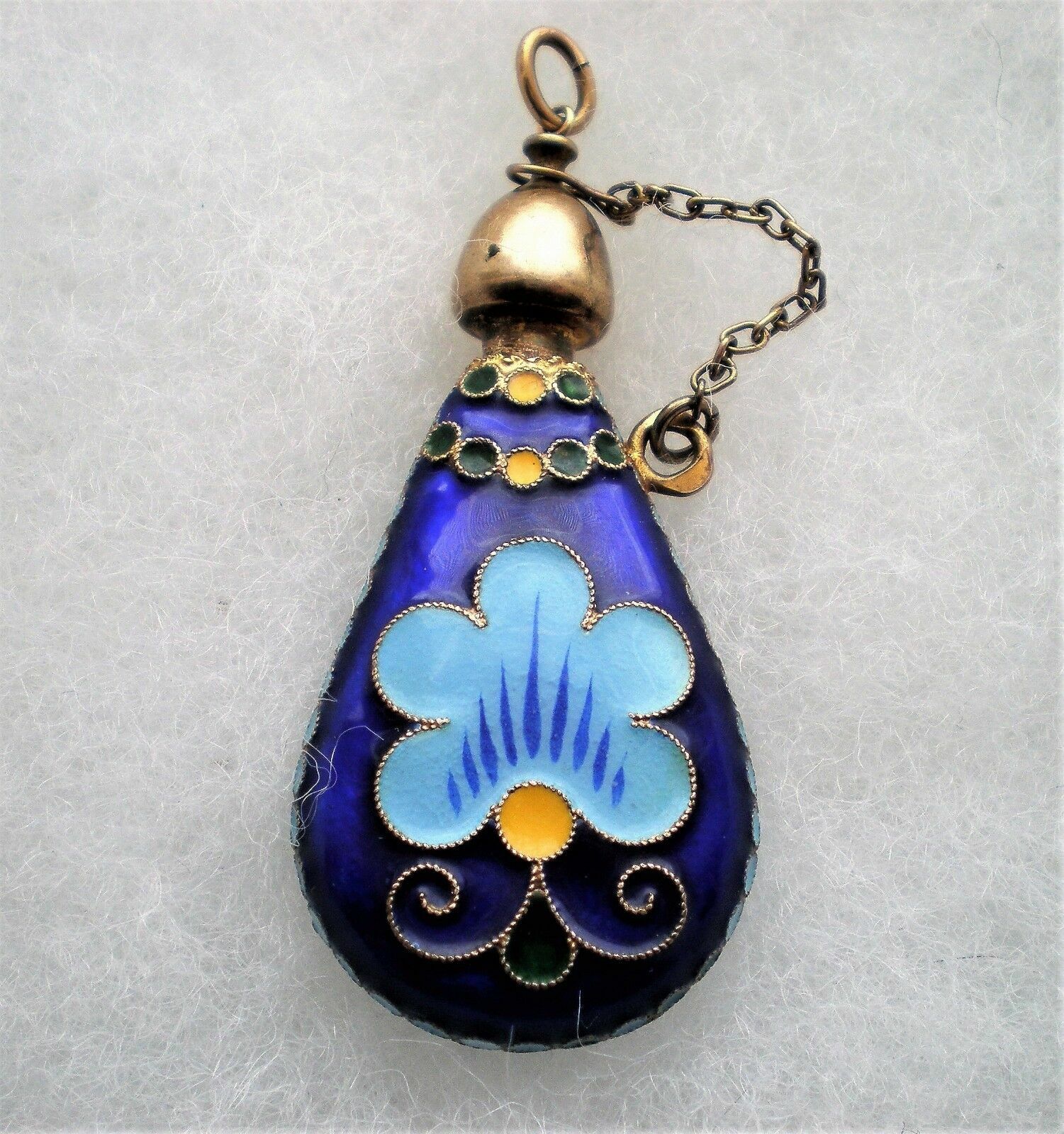 Russian USSR Gilded Sterling Silver 916 Cloisonne Enamel Perfume Bottle ...