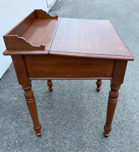 Vintage Solid Wood Slant Top Writing Desk Colonial Cottage Boho ...