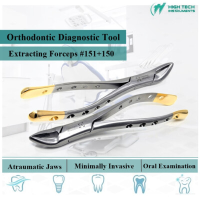 Dental Extracting Forceps 150 & 151 Surgical Tooth Extraction Tools Set ...