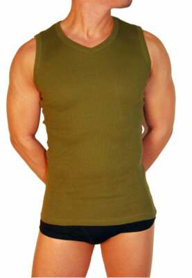 Jocko Men's Van Ribbed Tank Top Army Green Size Small- Large J1002 157B ...