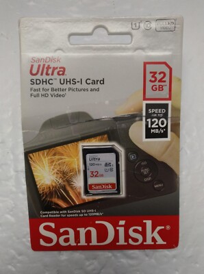 SanDisk Ultra 32GB SD SDHC Flash Memory Card Class 10 120MB/s UHS-I | eBay