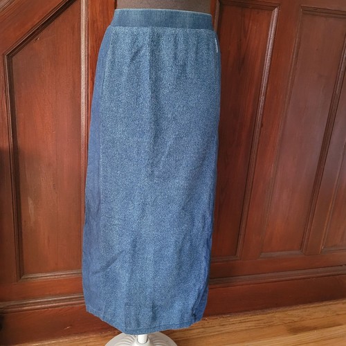 Blue Willis Womens Medium Blue Cotton Maxi Skirt With Back Button ...