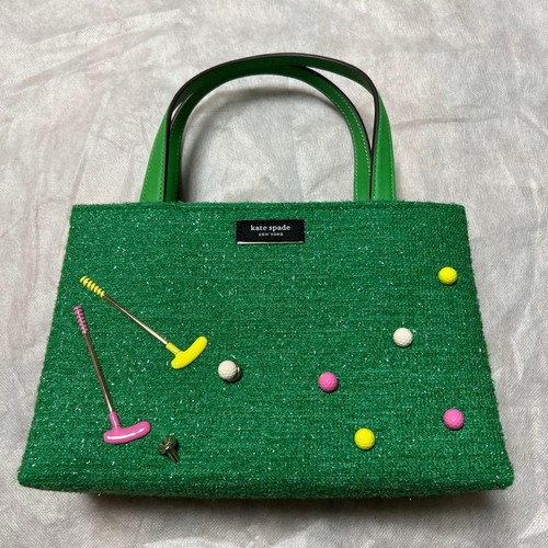 Kate Spade New York Sam Icon Astroturf Golf Green Tote Bag W/Shoulder ...
