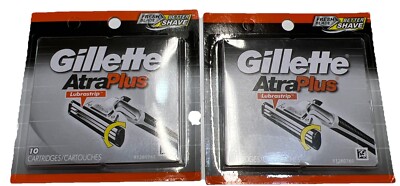 20 Gillette ATRA PLUS Razor Blade Shaver Replacement Cartridge Refill ...