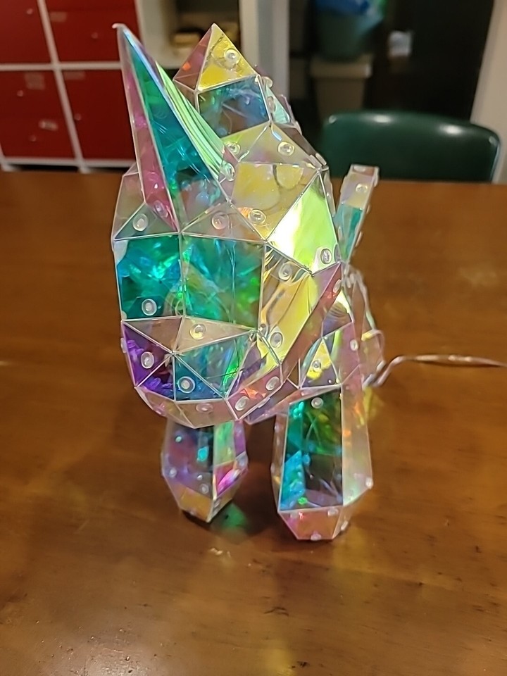 LARGE 3D Geometric Holographic Rainbow color Iridescent UNICORN LED ...