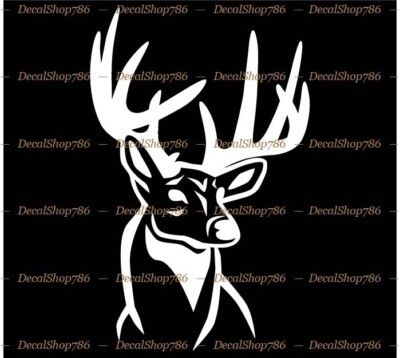 Deer-Buck Head II — Outdoor/Hunting Sports - Vinyl Die-Cut Peel N ...