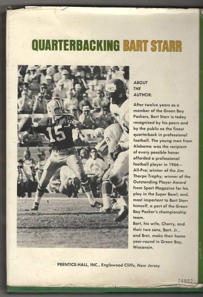 BART STARR 1967 book Quarterbacking GREEN BAY PACKERS Alabama Crimson Tide rip | eBay