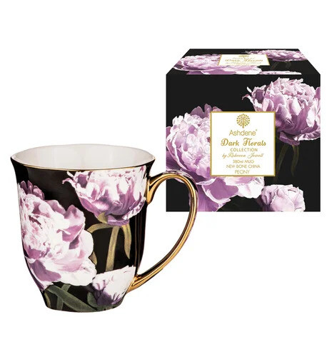 Ashdene Dark Florals New Bone China Mug - Peony | eBay