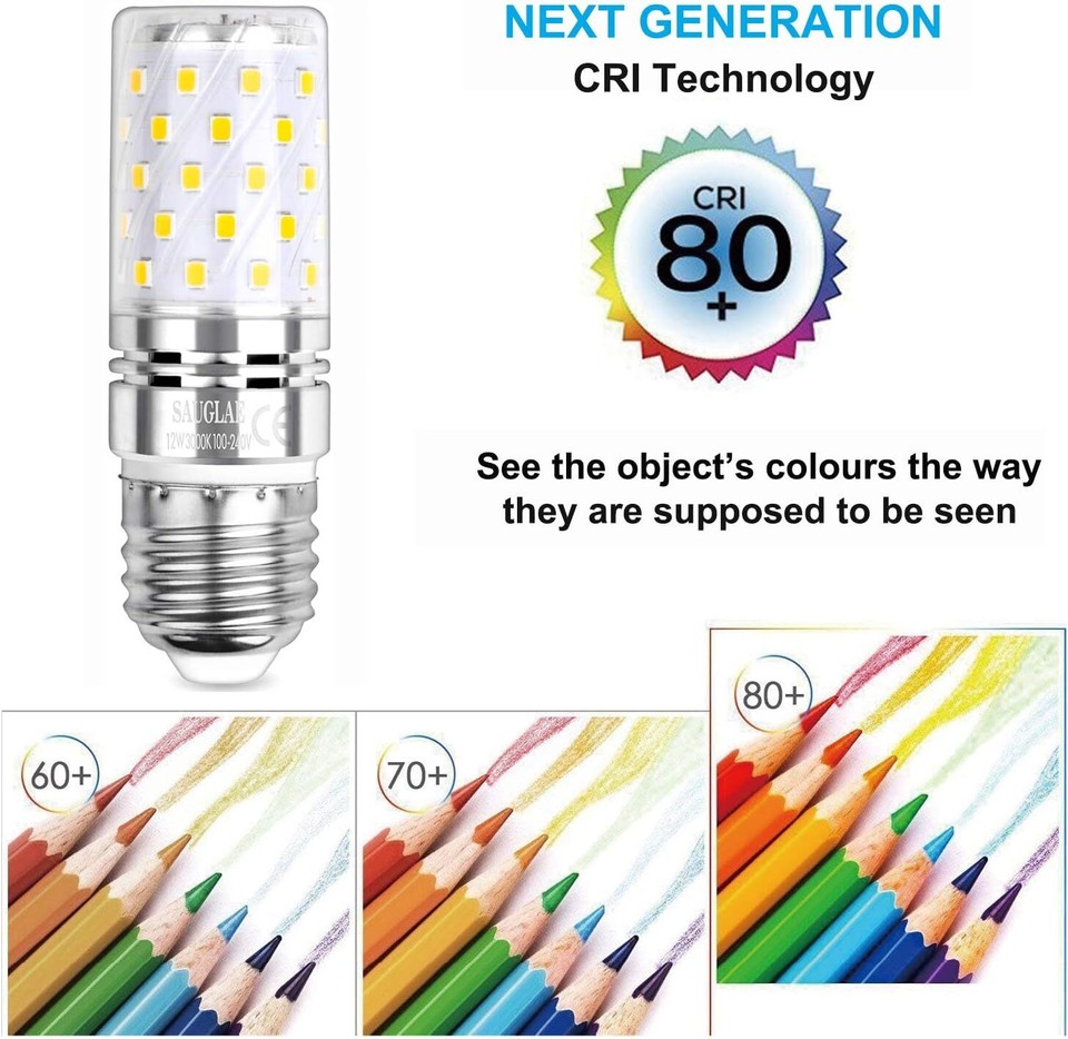 SAUGLAE LED Corn Bulbs E27 Edison Screw 12W 1450Lm 3000K Warm White Not ...