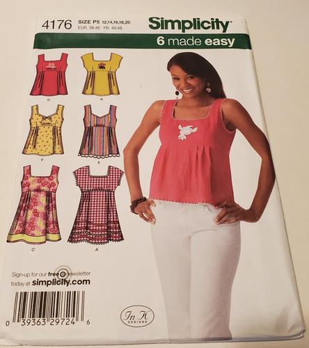 Simplicity 4176 - Misses Pullover Tunic or Top w/Neckline Variations ...