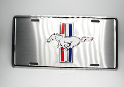 LICENSED FORD MUSTANG EMBLEM BRUSHED 3D EMBOSSED METAL CAR NOVELTY ...