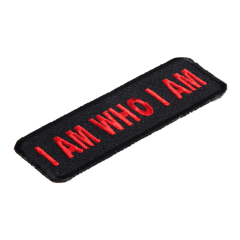 I Am Who I Am Red & Black Patch, Sayings Patches | eBay