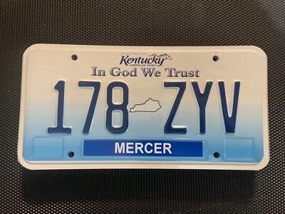 KENTUCKY LICENSE PLATE 178 ZYV MERCER COUNTY HORSE IN GOD WE TRUST | eBay
