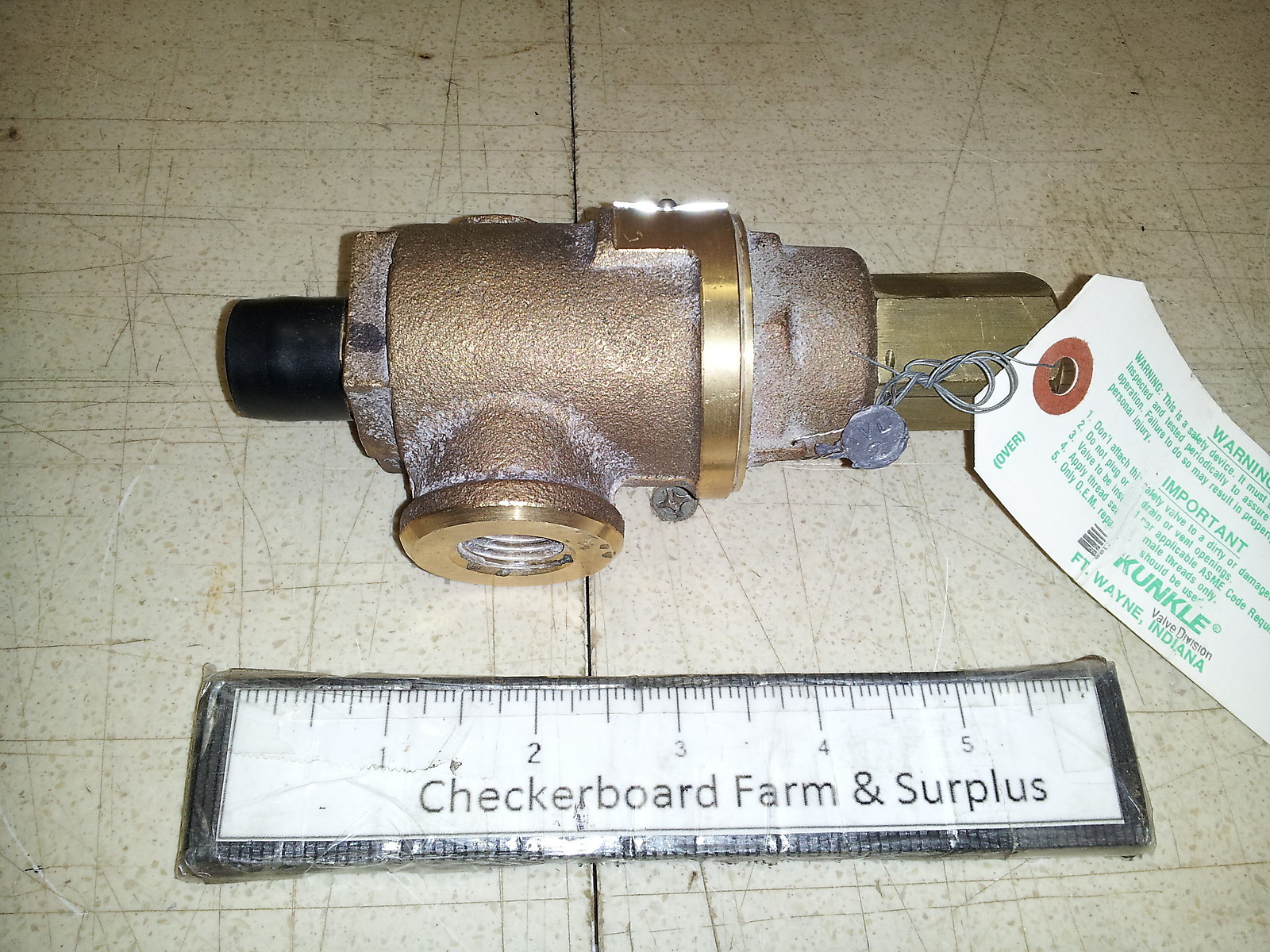 NOS Kunkle Model 20 1/2" Safety Relief Valve 0020-C02 110-PSI 9-GPM ...