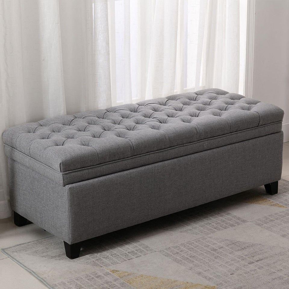 Chesterfield Storage Ottoman Footstool End of Bed Sofa Bench Window ...
